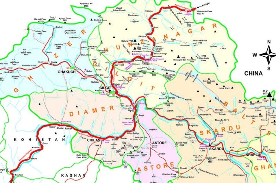 Gilgit Baltistan Map | Districts of Gilgit Baltistan | Pyara Skardu ...